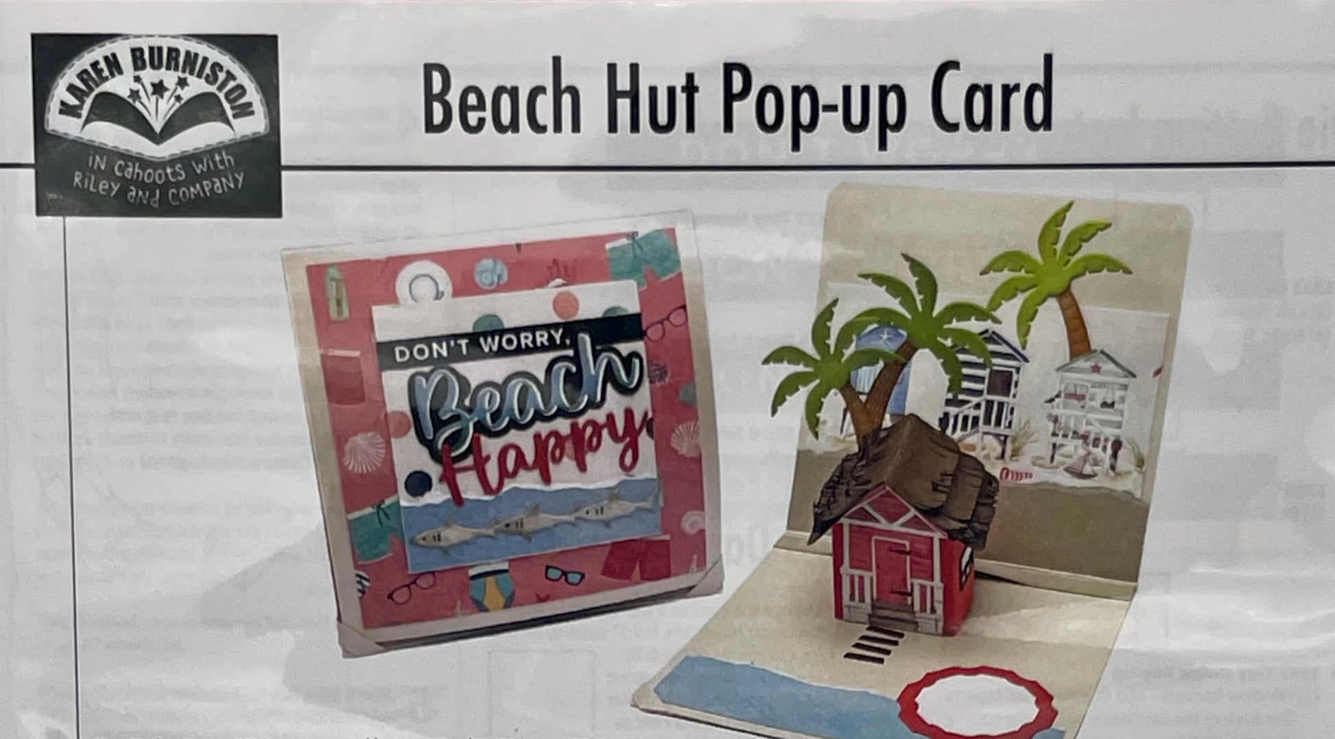 Karen Burniston - Card Kits - Beach Hut Pop-up Card – Scrapp'n Savvy