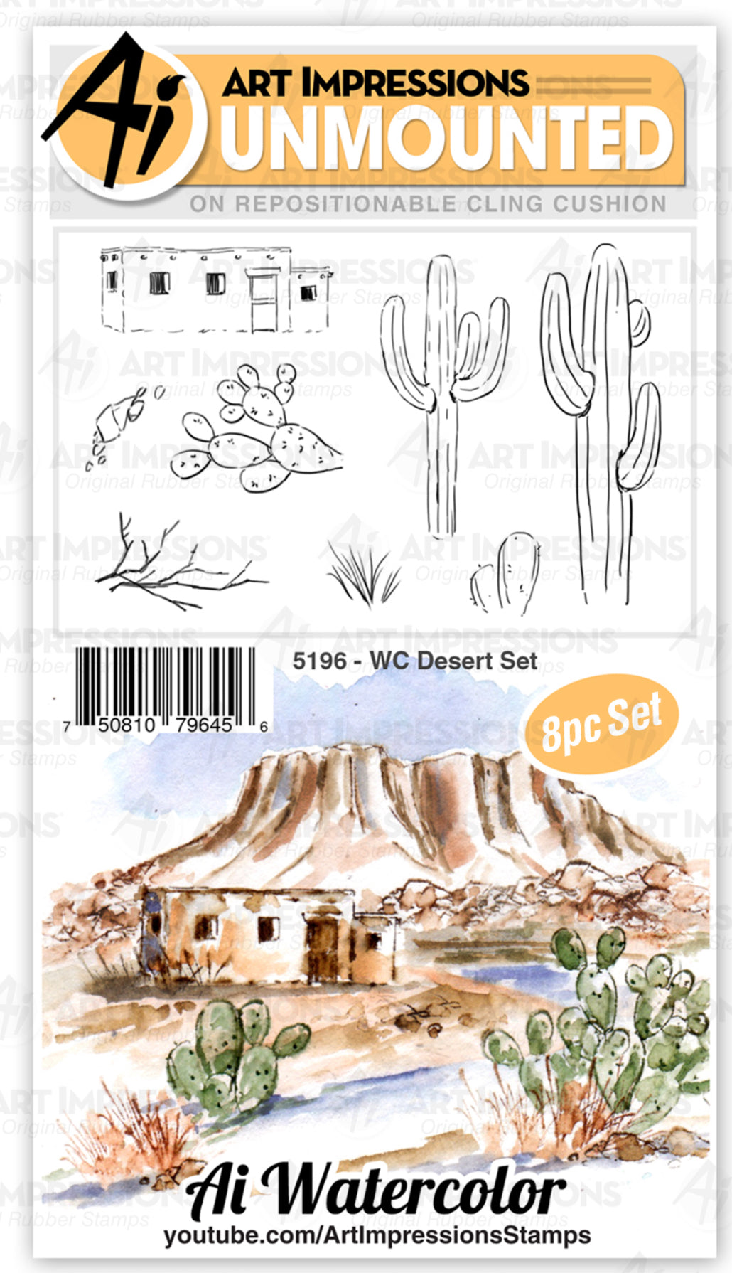 Art Impressions - Watercolor Rubber Stamps - Desert Set – Scrapp'n Savvy